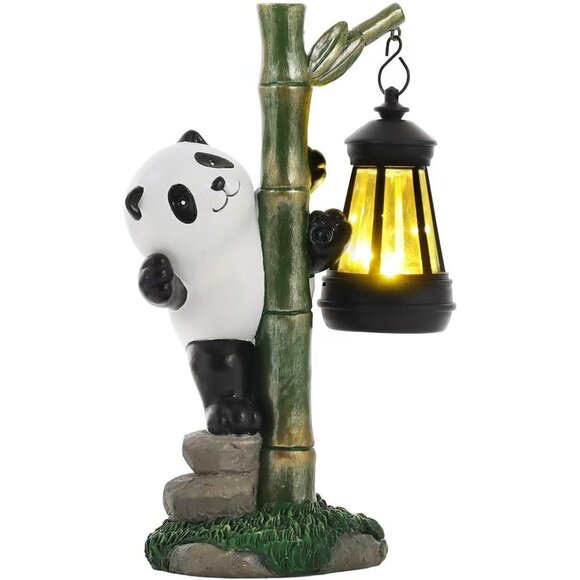 Accents | New Solar Panda Outdoor Statue Garden Decor With Bamboo Lamp ...